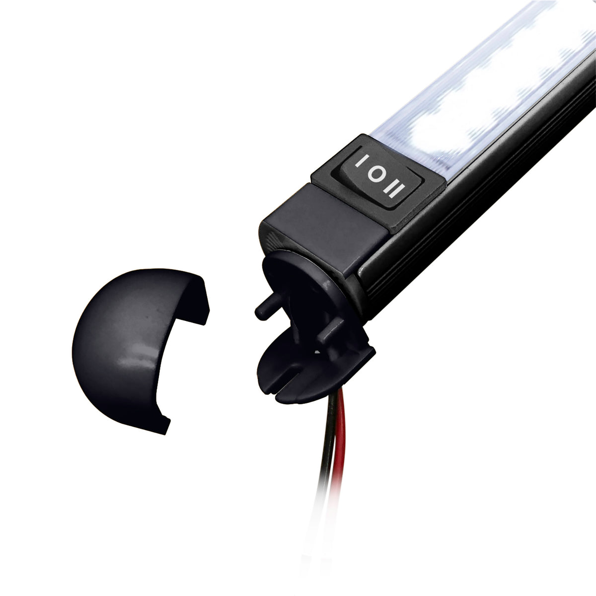 ADVANCED LED 18" Black Rotational Rail Light w/ White & Red LEDs ...